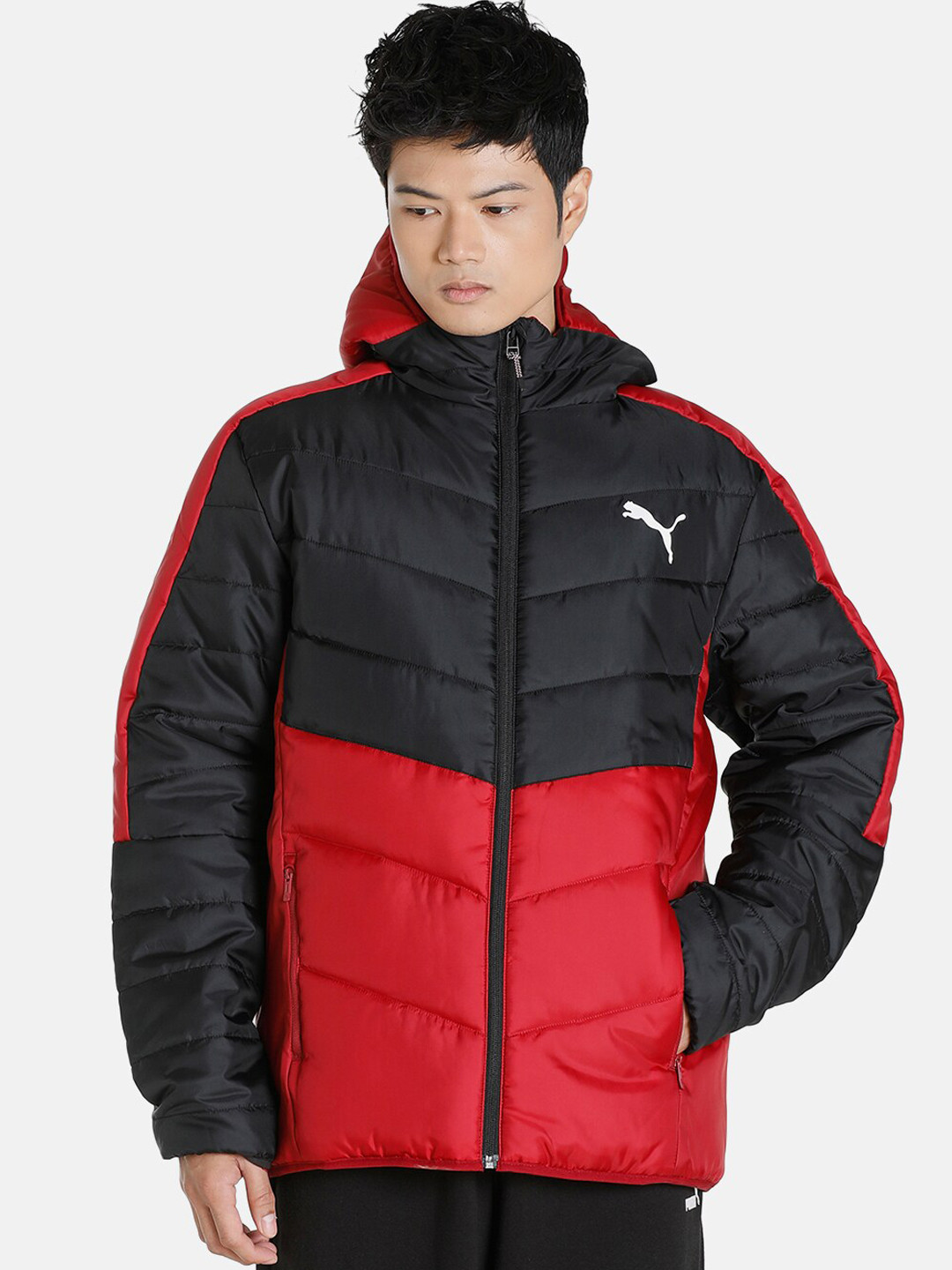 Buy Puma Men Red & Black Colourblocked WarmCELL Padded Jacket - Jackets ...