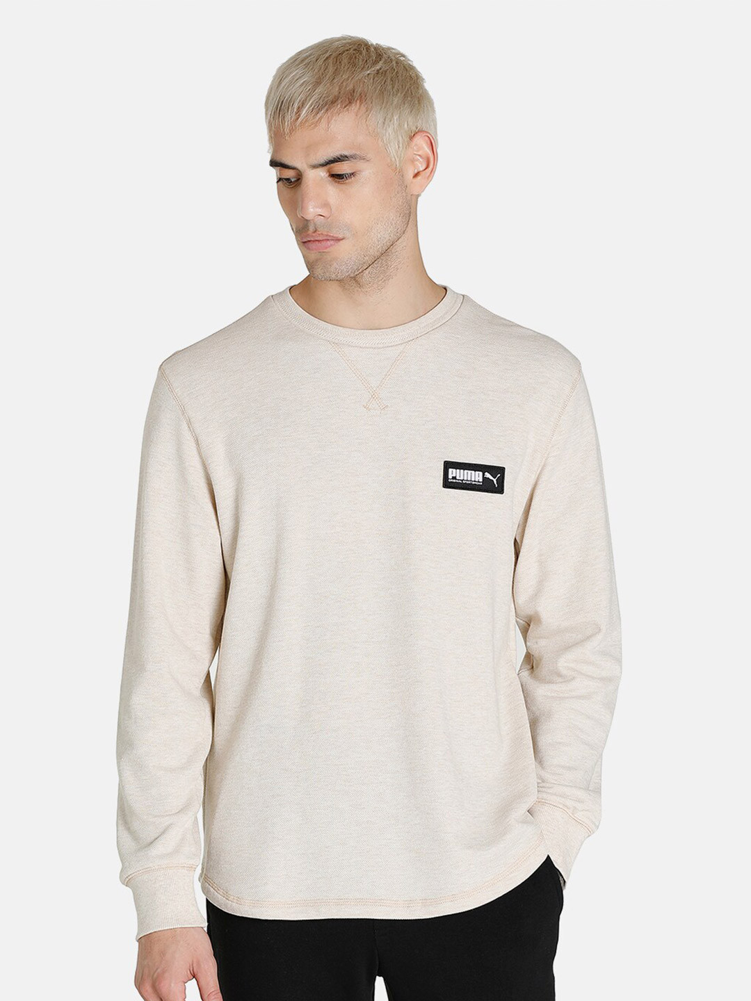 Buy Puma Men Beige Fusion Crew Sweatshirt - Sweatshirts for Men ...