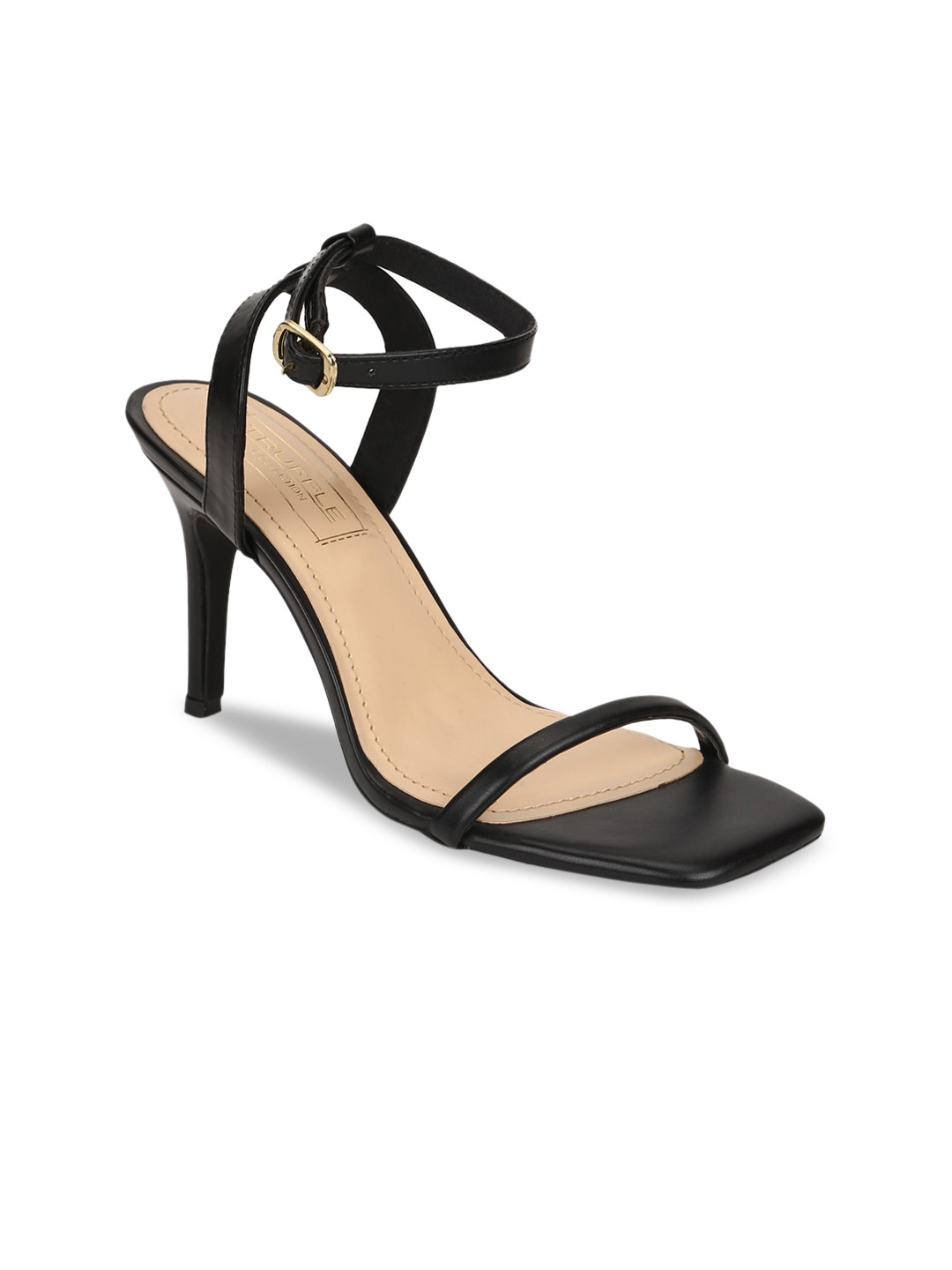 Buy Truffle Collection Women Black Slim Heels Pumps - Heels for Women ...