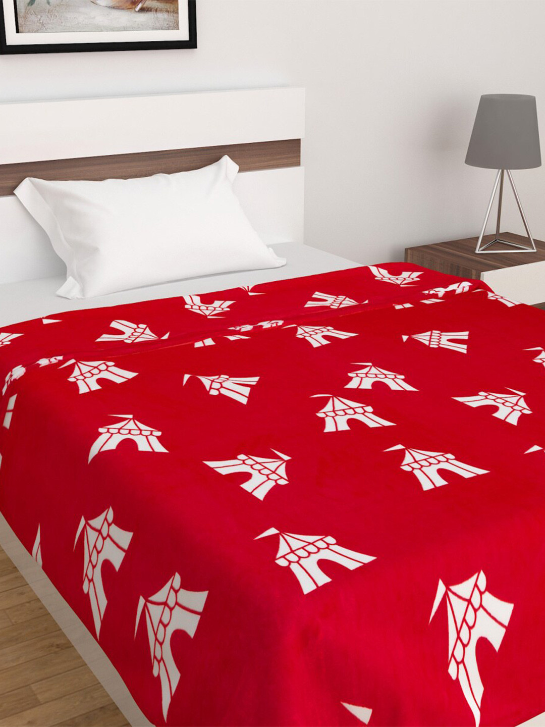 Buy Home Centre Red 150 GSM Soft Single Bed Blanket - Blankets Quilts ...