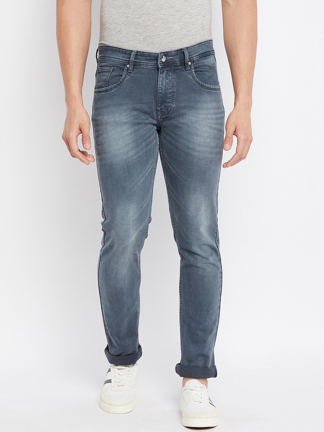 Buy Duke Men Grey Slim Fit Heavy Fade Stretchable Jeans - Jeans for Men ...