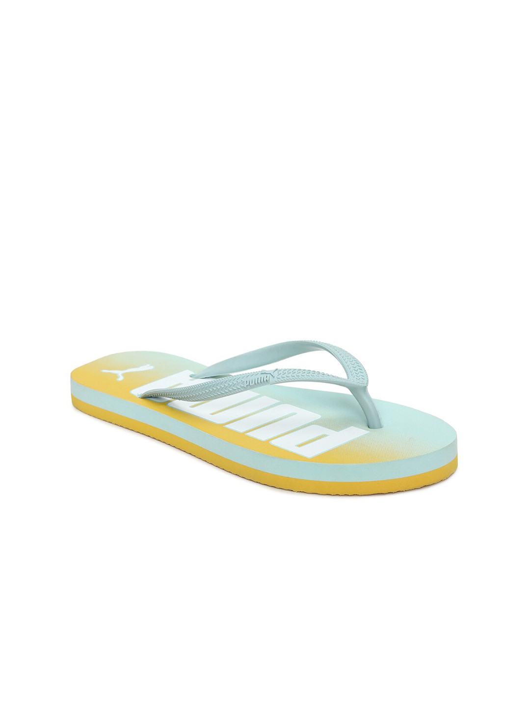Buy Puma Women Blue & Yellow Printed Thong Flip Flops - Flip Flops for ...
