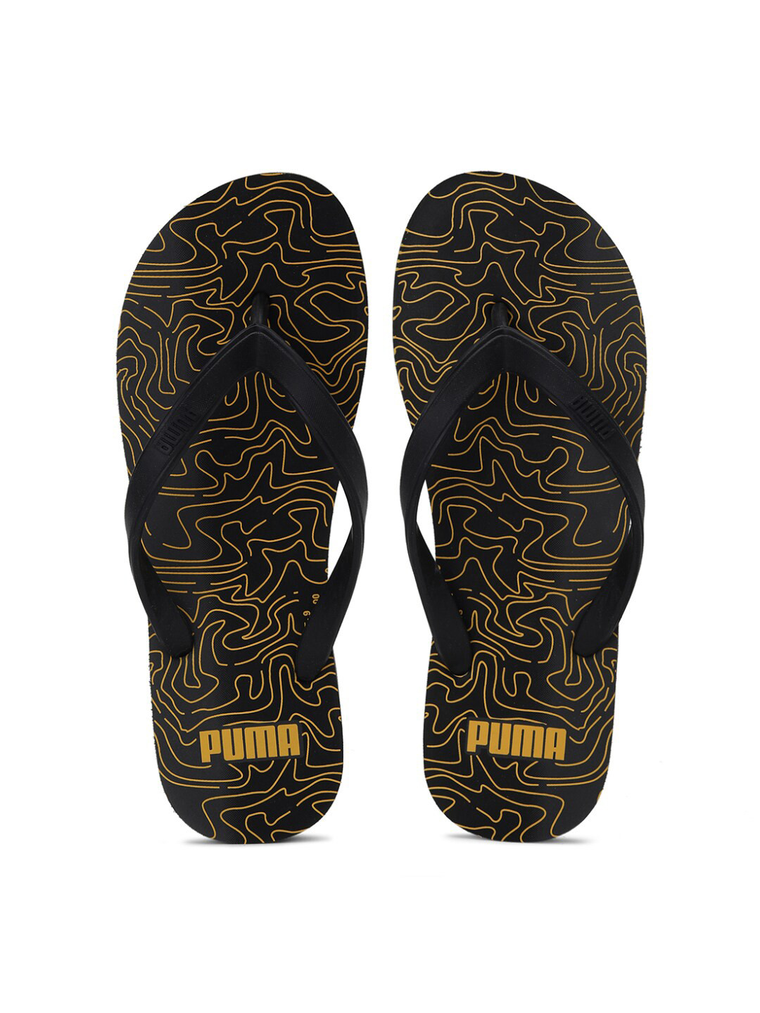Buy Puma Unisex Black & Yellow Printed Thong Flip Flops - Flip Flops ...