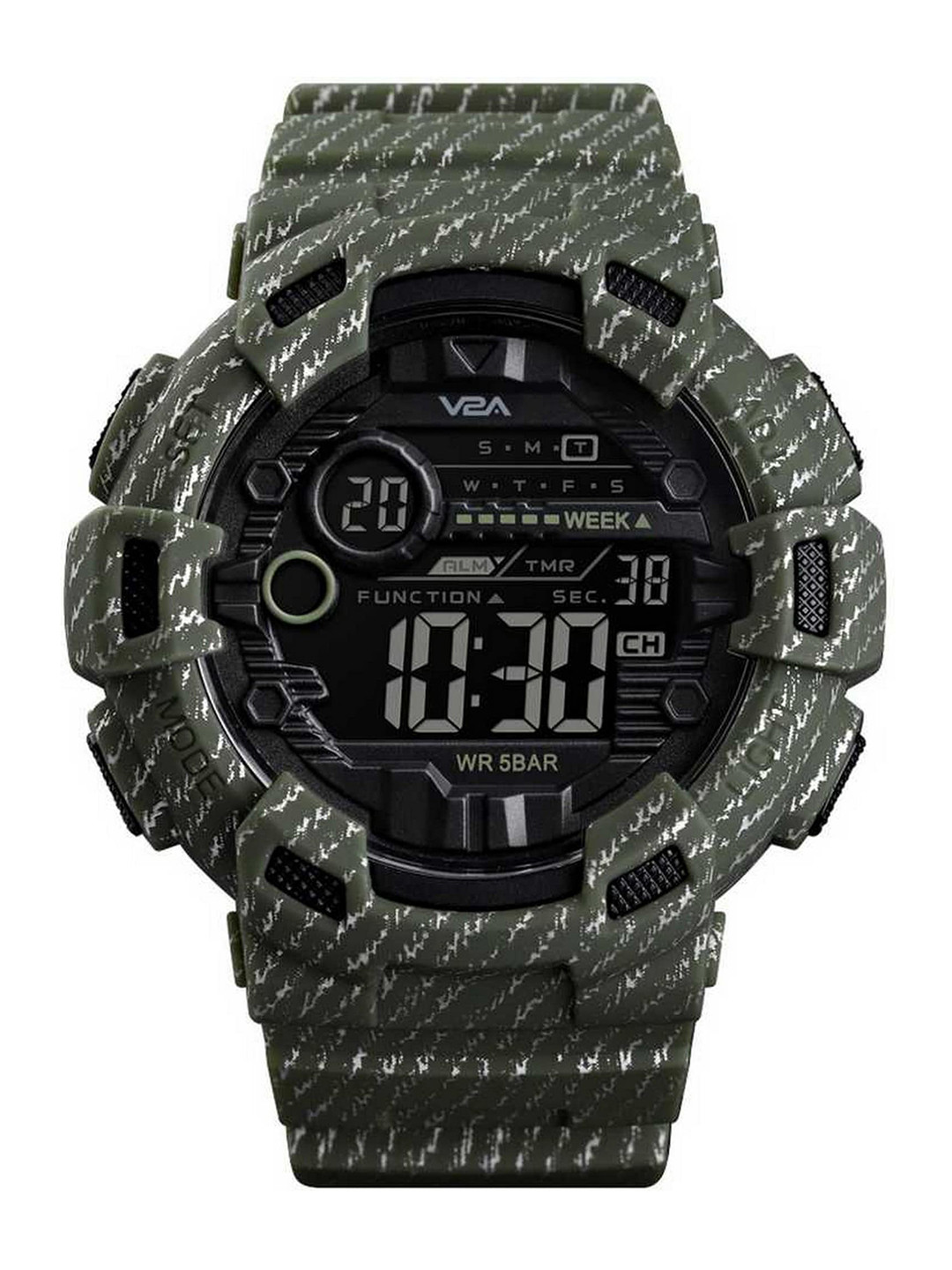 Buy V2A Men Green Embellished Dial Multi Function Watch V2A 1472 Denim ...