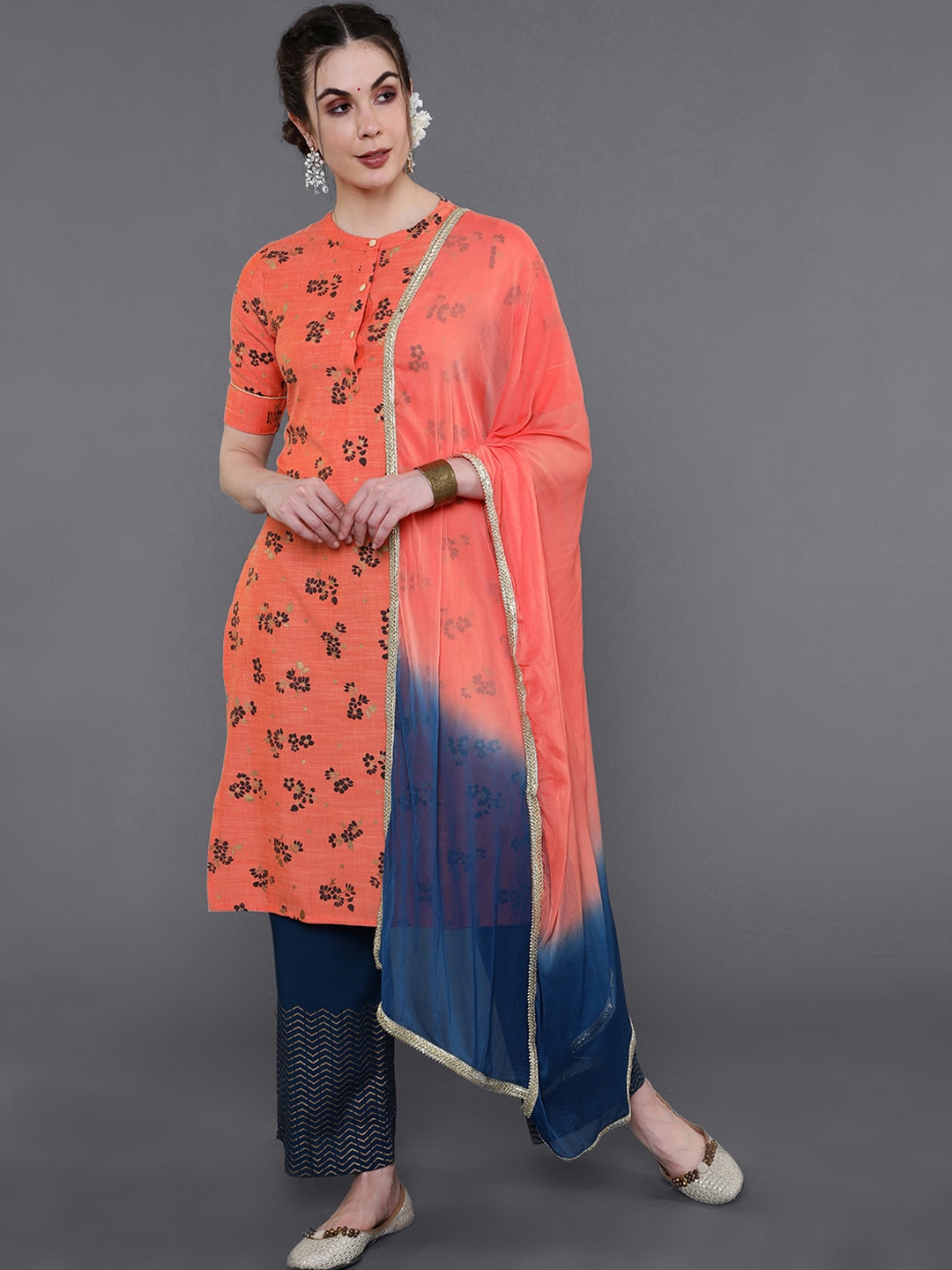Buy Saubhagya Women Peach Coloured Floral Embroidered Layered Kurti ... Buy Saubhagya Women Peach Coloured Floral Embroidered Layered Kurti ...