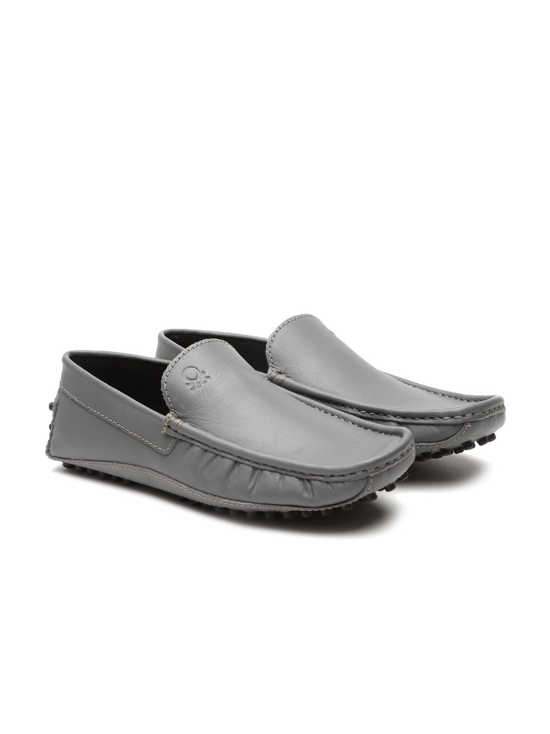 Buy United Colors Of Benetton Men Grey Genuine Leather Driving Shoes ...