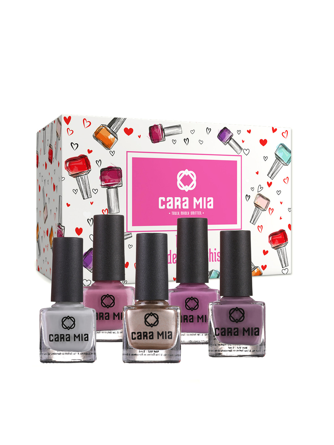Buy CARA MIA Set Of 5 Babe You Deserve This Nail Polishes 5ml Each ...