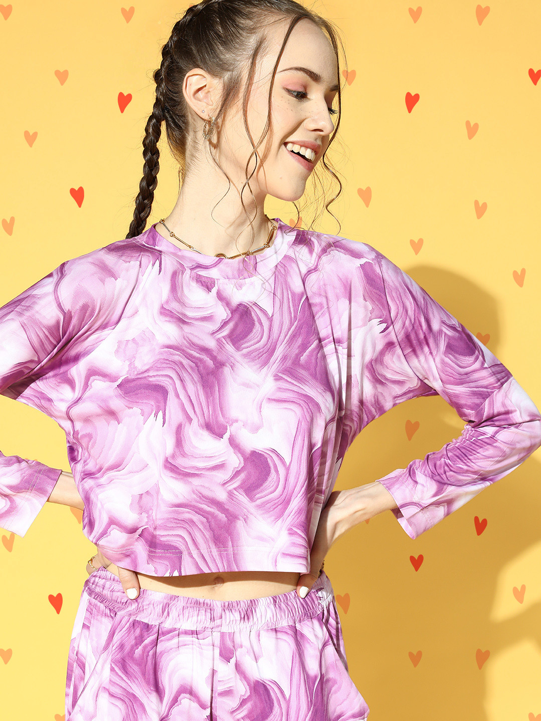 Buy Bannos Swagger Women Purple Abstract Sleep Staple - Night Suits for ...