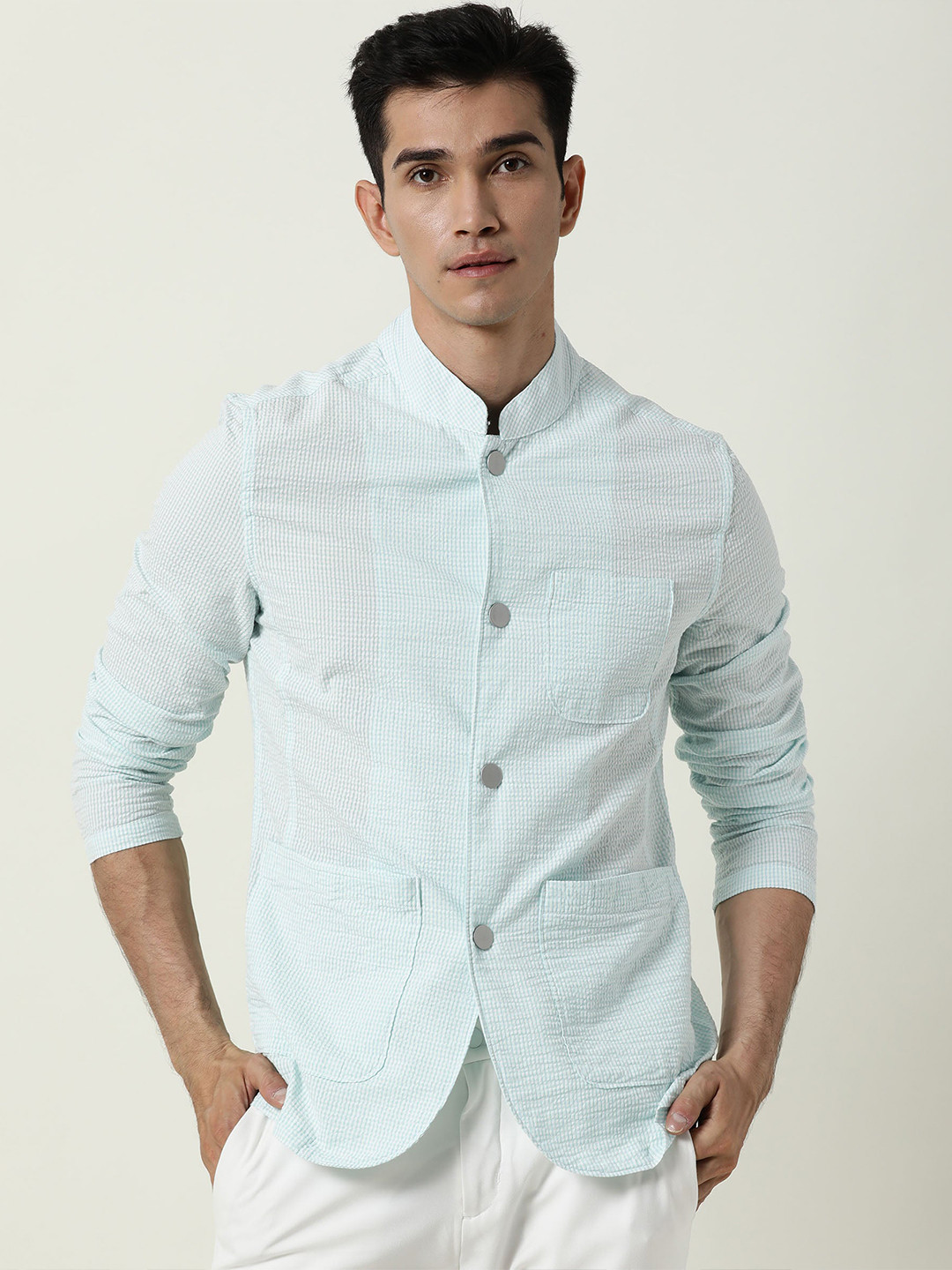 Buy RARE RABBIT Men Gin Tailored Fit Striped Cotton Jacket - Jackets ...