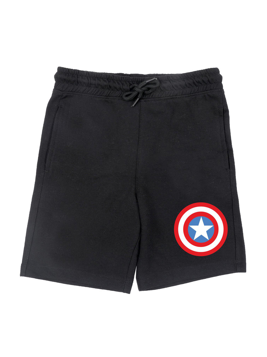 Buy Marvel By Wear Your Mind Boys Black Printed Captain America Shorts ...