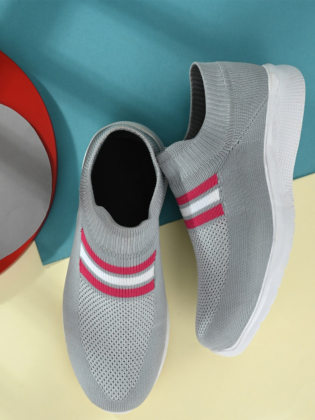 Buy BUCIK Women Grey Mesh Running Non Marking Shoes - Sports Shoes for ...