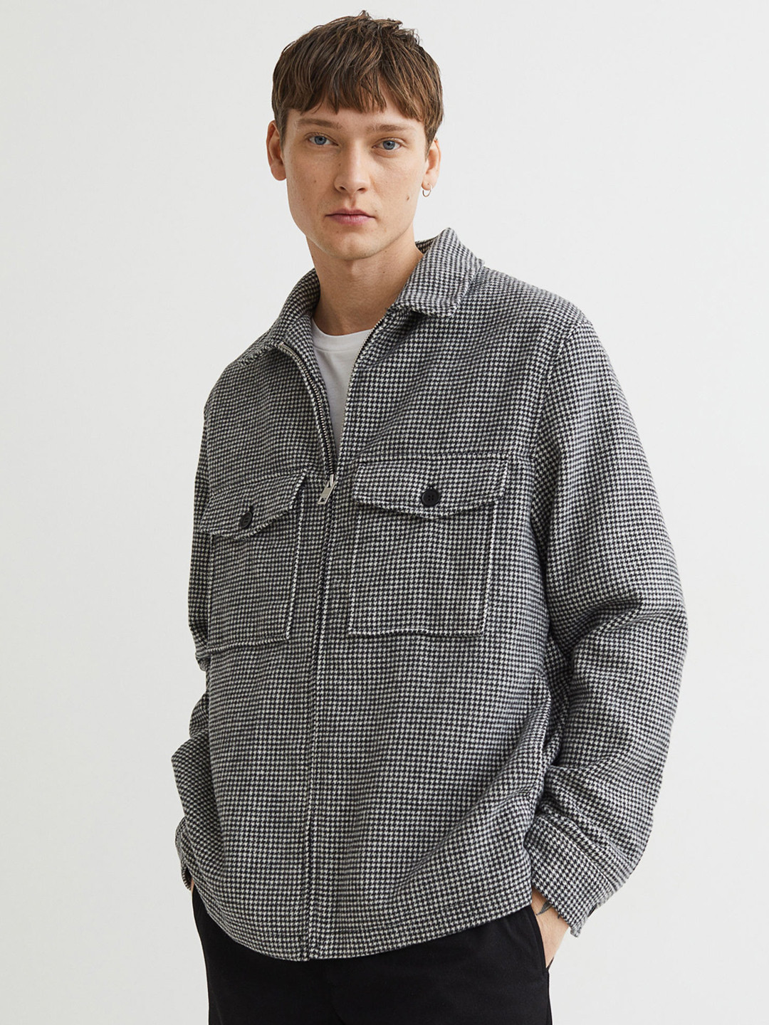 Buy H&M Men Black Wool Blend Shacket - Shackets for Men 17575964 | Myntra