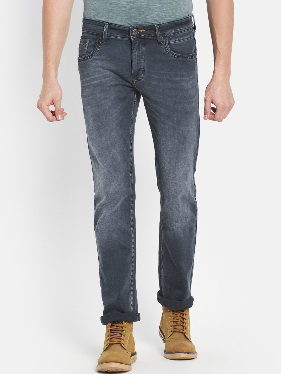 Buy Octave Men Grey Light Fade Stretchable Jeans - Jeans for Men ...