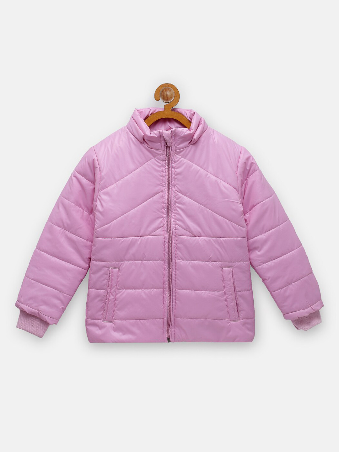 Buy NYNSH PlusS Kids Girls Pink Hooded Padded Jacket - Jackets for ...