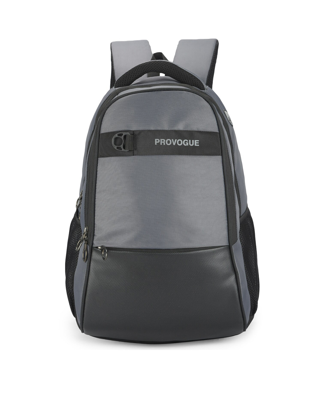 Buy Provogue Grey & Black Colourblocked Backpack With Reflective Strip ...