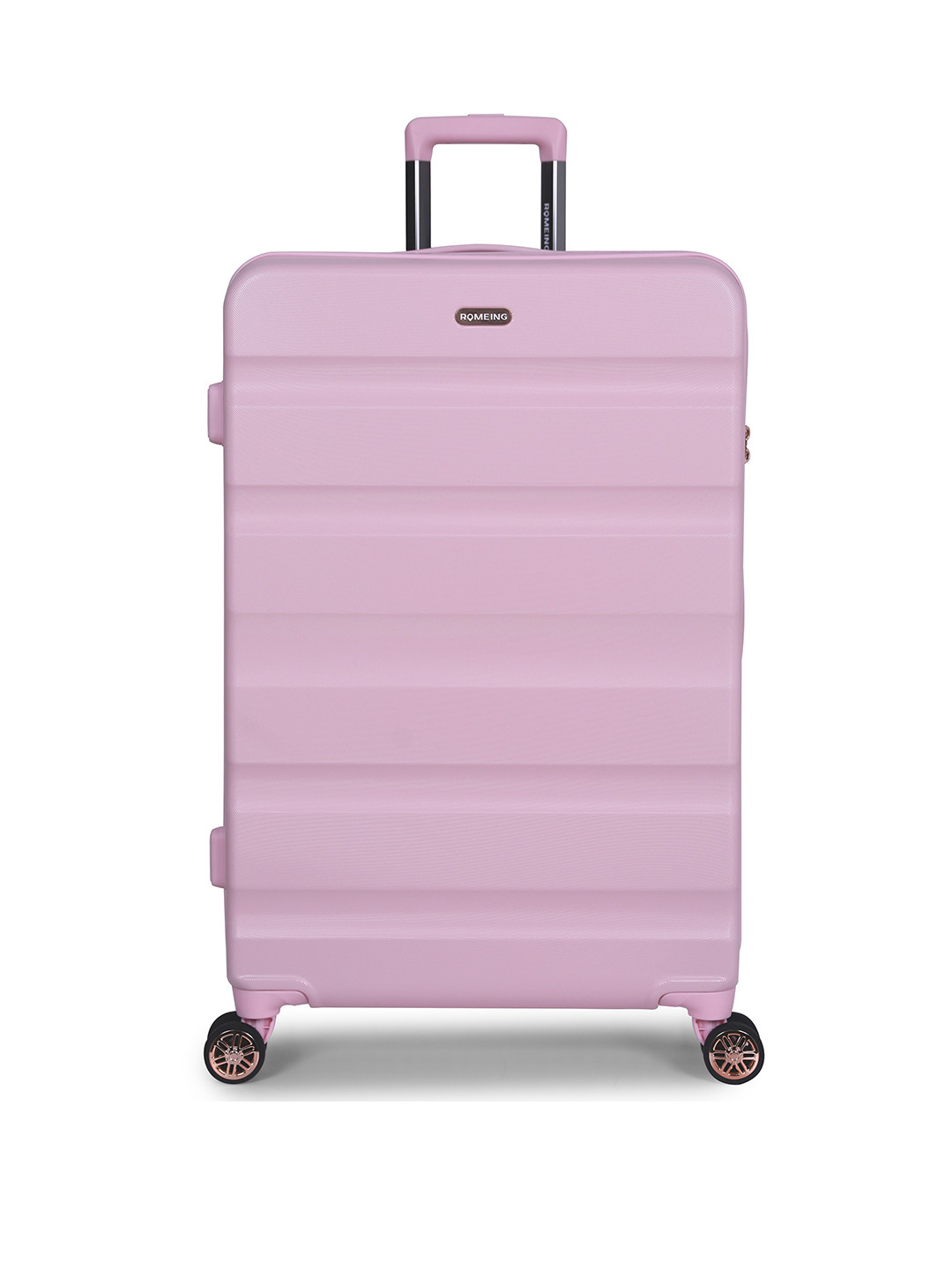 Buy ROMEING Venice Pink Textured Polycarbonate Large Trolley Suitcases ...