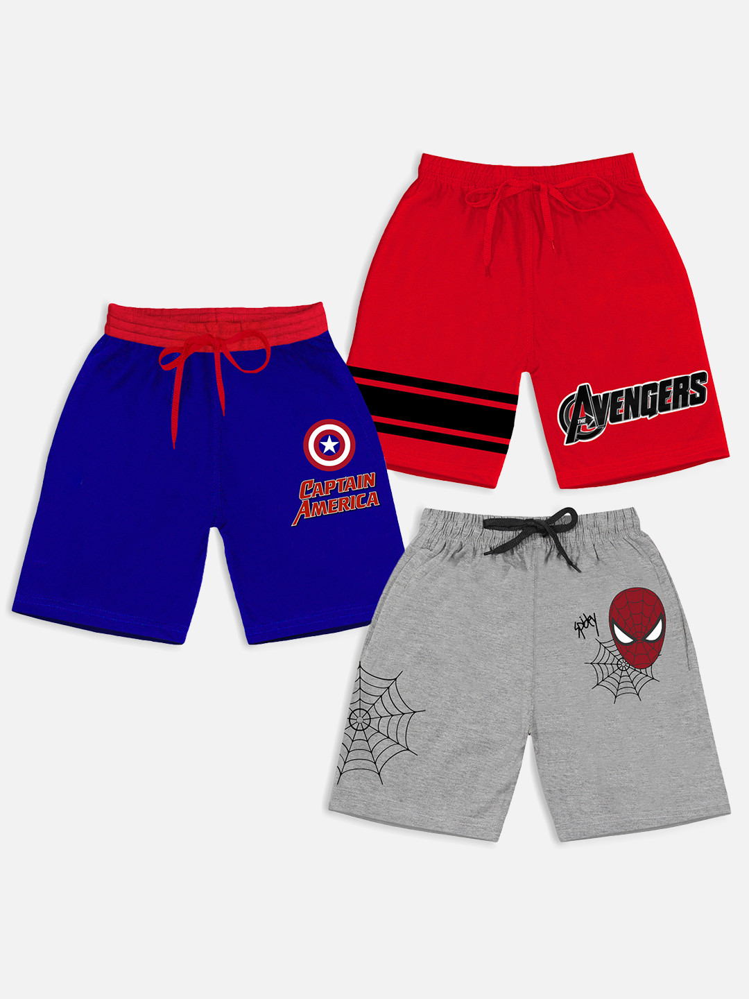 Buy YK Marvel Boys Pack Of 3 Avengers Shorts - Shorts for Boys 17590342 ...