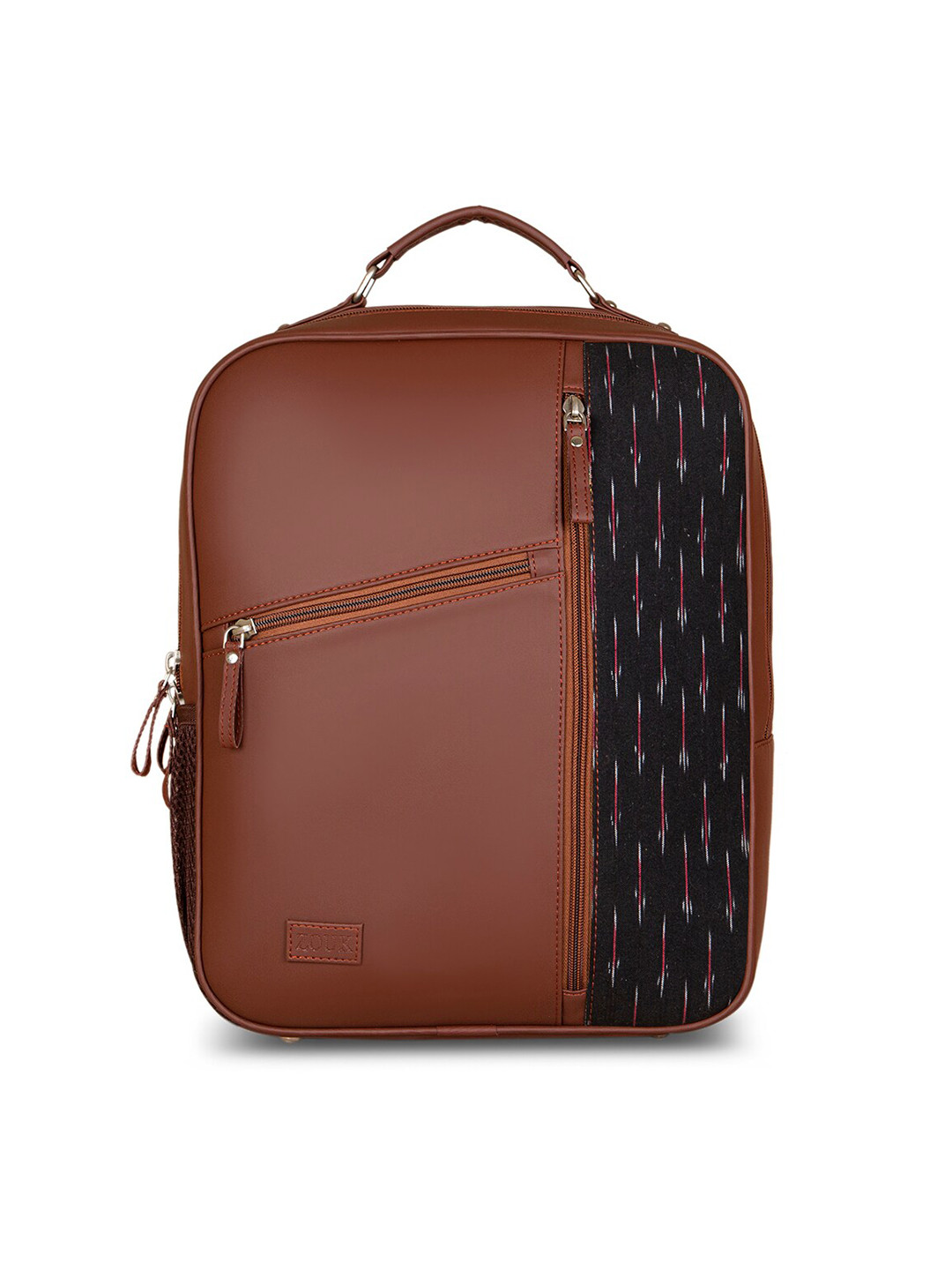 Buy ZOUK Unisex Black & Brown Colourblocked Backpack - Backpacks for ...