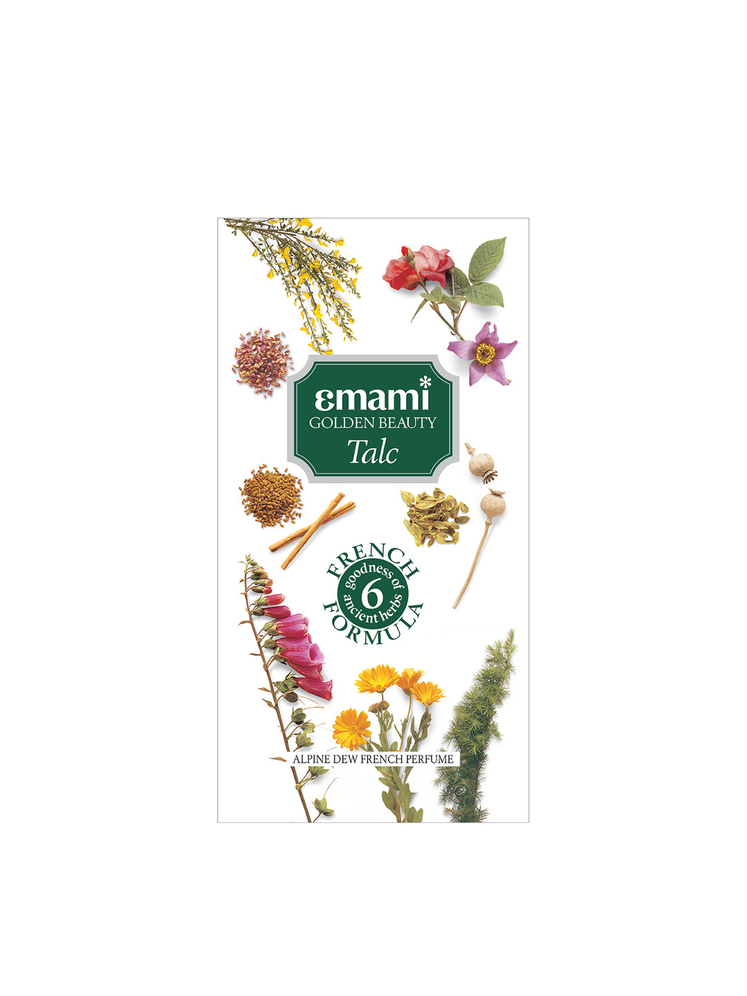 Buy Emami GOLDEN BEAUTY Talc Alpine Dew French Perfume Talcum 400 G ...