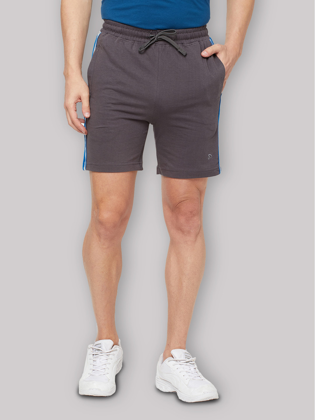 Buy SPORTO Men Charcoal Regular Fit Solid Sports Shorts - Shorts for ...