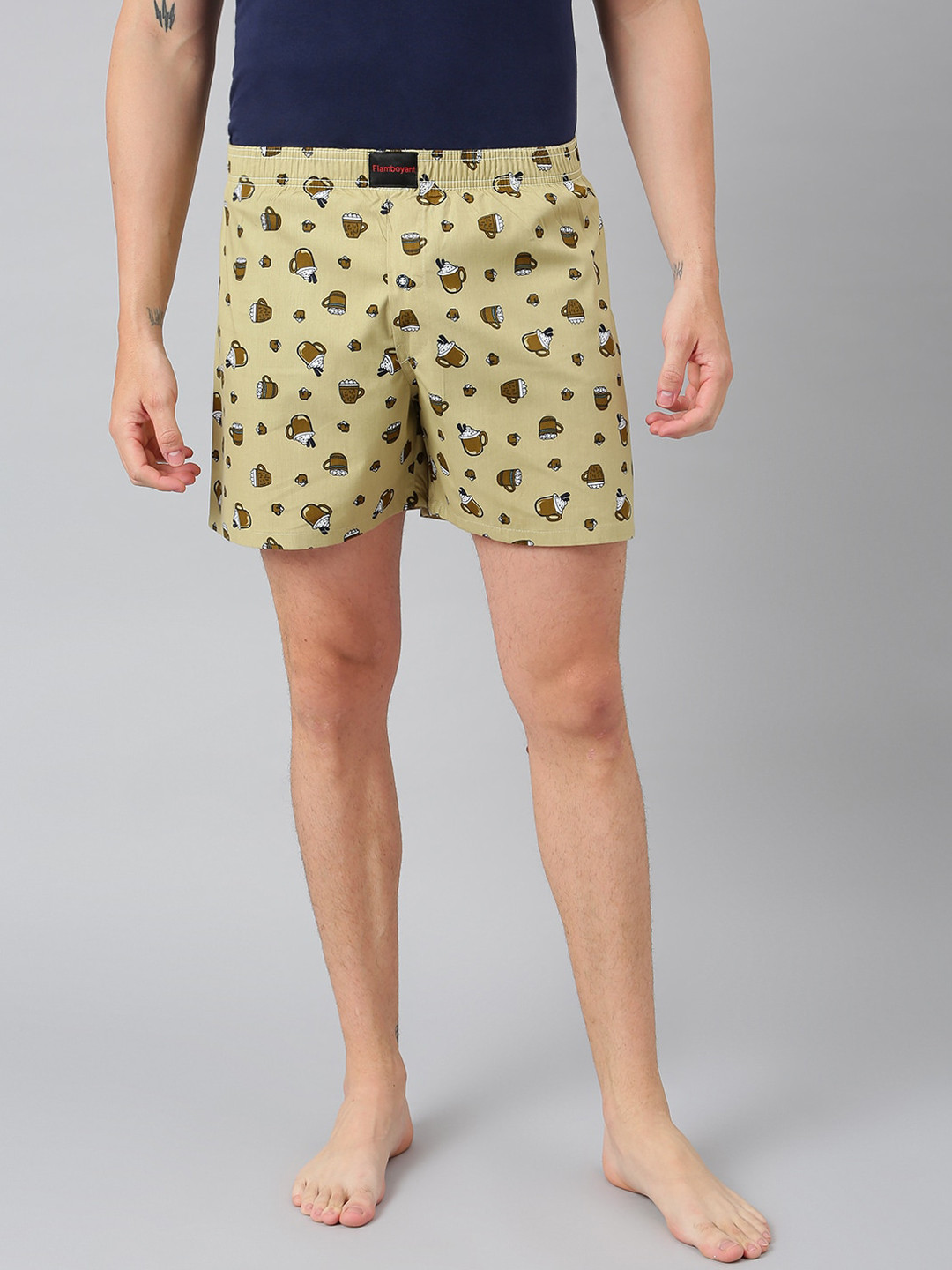 Buy FLAMBOYANT Men Beige Printed Pure Cotton Boxers - Boxers for Men ...