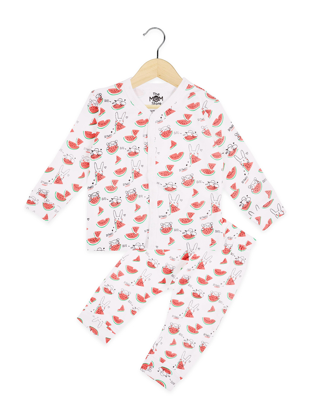 Buy The Mom Store Kids White & Red Printed Pure Cotton Shirt With ...