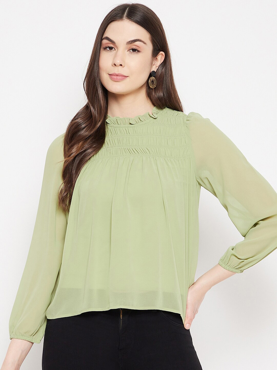 Buy Madame Women Green Solid Top - Tops for Women 17614010 | Myntra