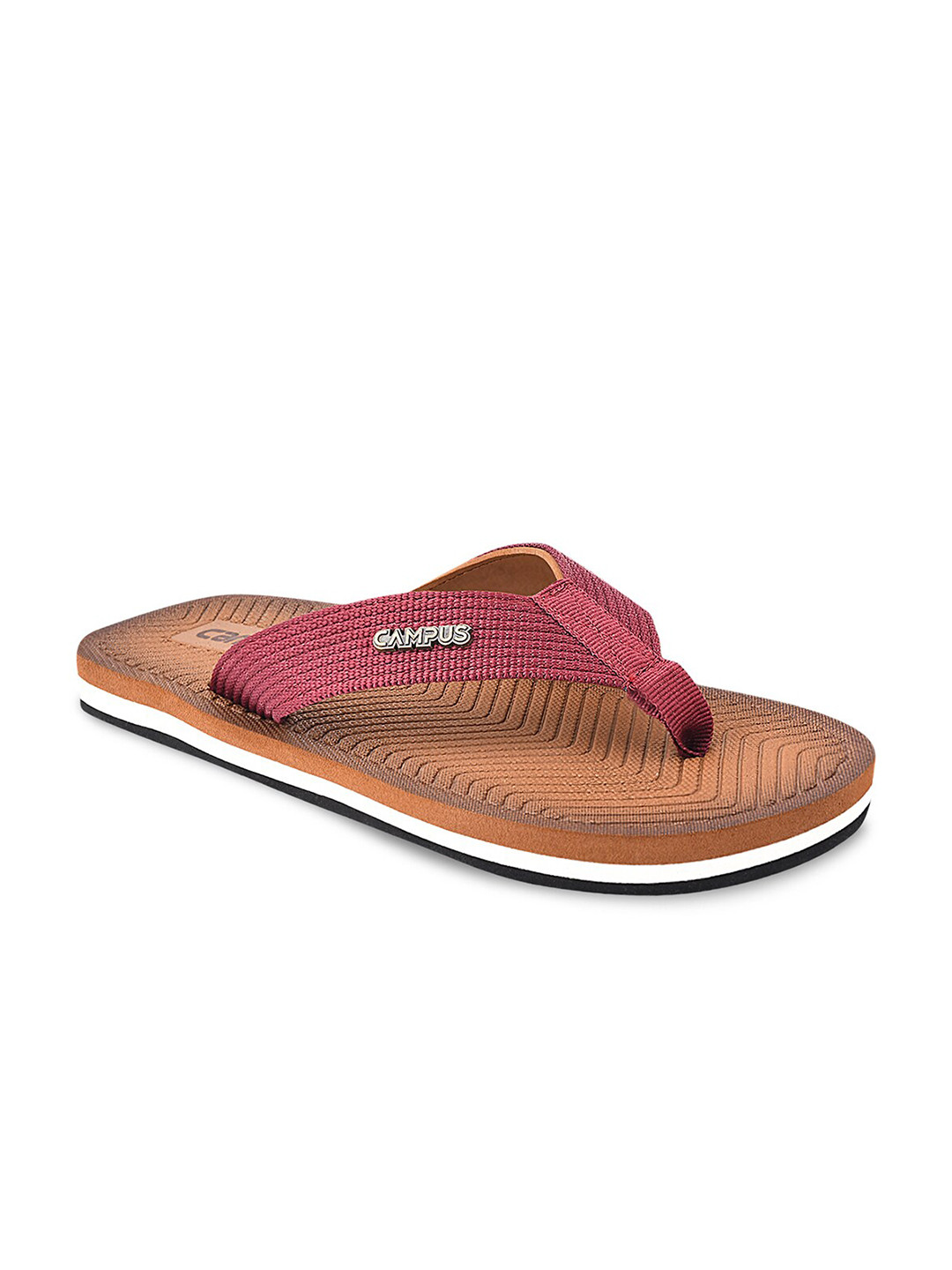 Buy Campus Men Tan & Maroon Thong Flip Flops - Flip Flops for Men ...