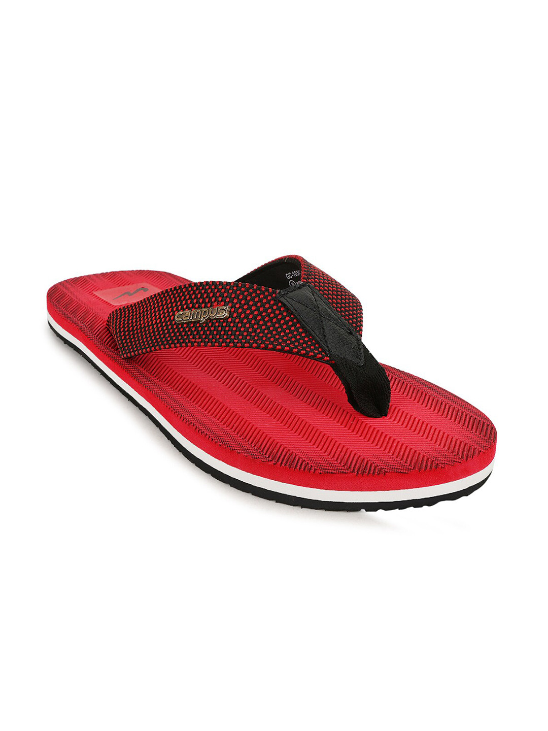 Buy Campus Men Red & Black Printed Thong Flip Flops - Flip Flops for ...