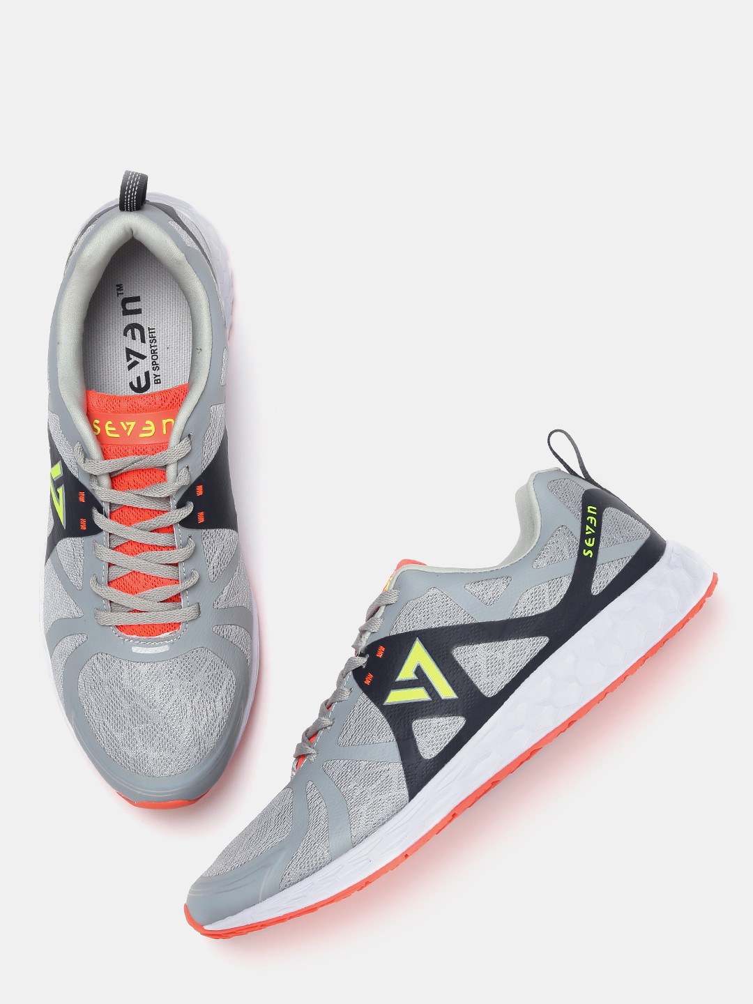 Buy SEVEN By MS Dhoni Men Grey Triton Running Shoes - Sports Shoes for ...