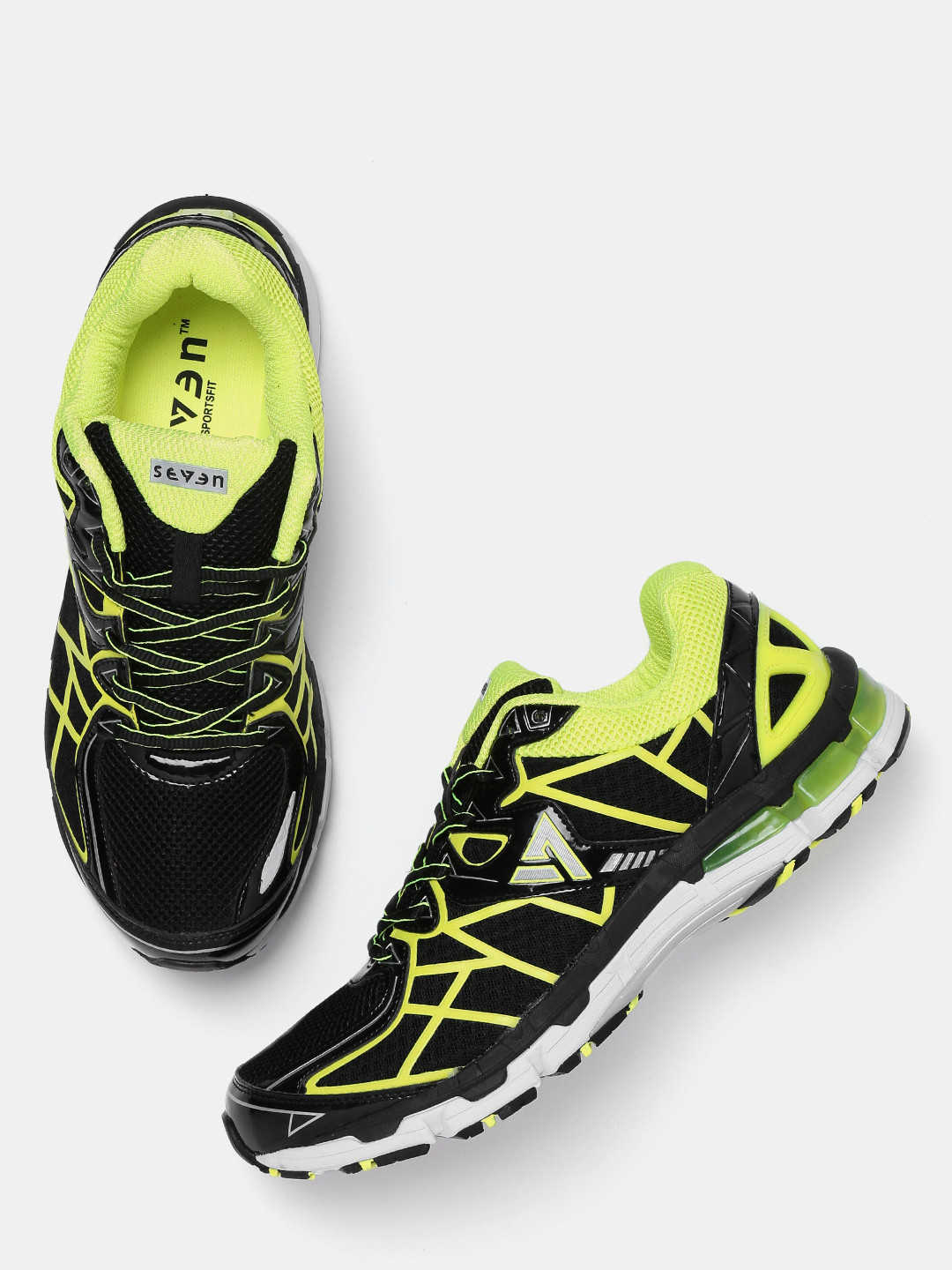 Buy SEVEN By MS Dhoni Men Black Vesta Running Shoes - Sports Shoes for ...