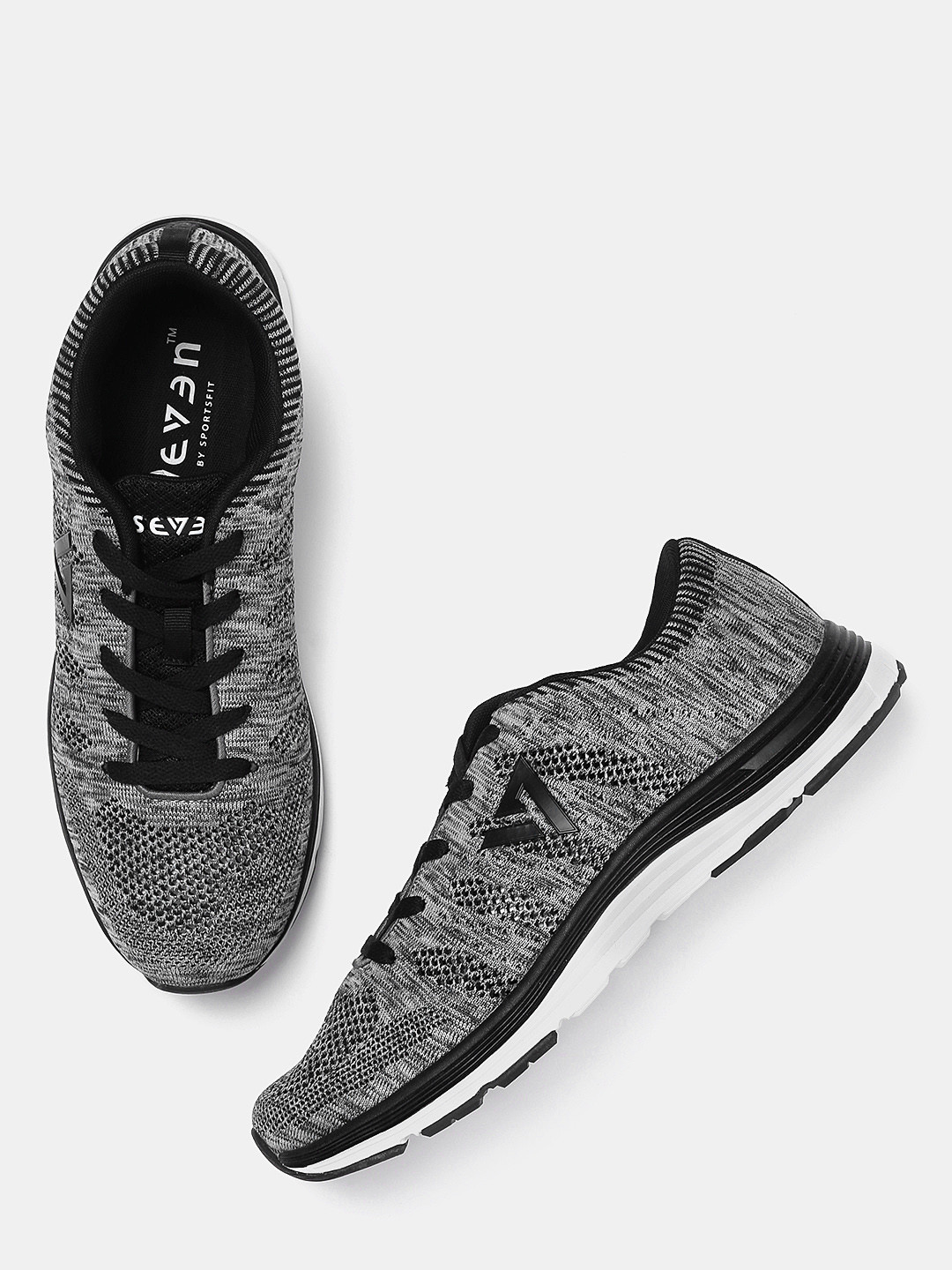 Buy SEVEN By MS Dhoni Men Grey Melange Odin Running Shoes - Sports ...