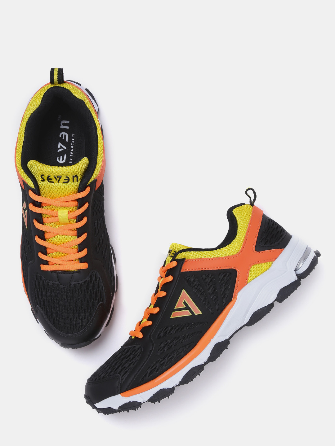 Buy SEVEN By MS Dhoni Men Black Hogun Running Shoes - Sports Shoes for ...