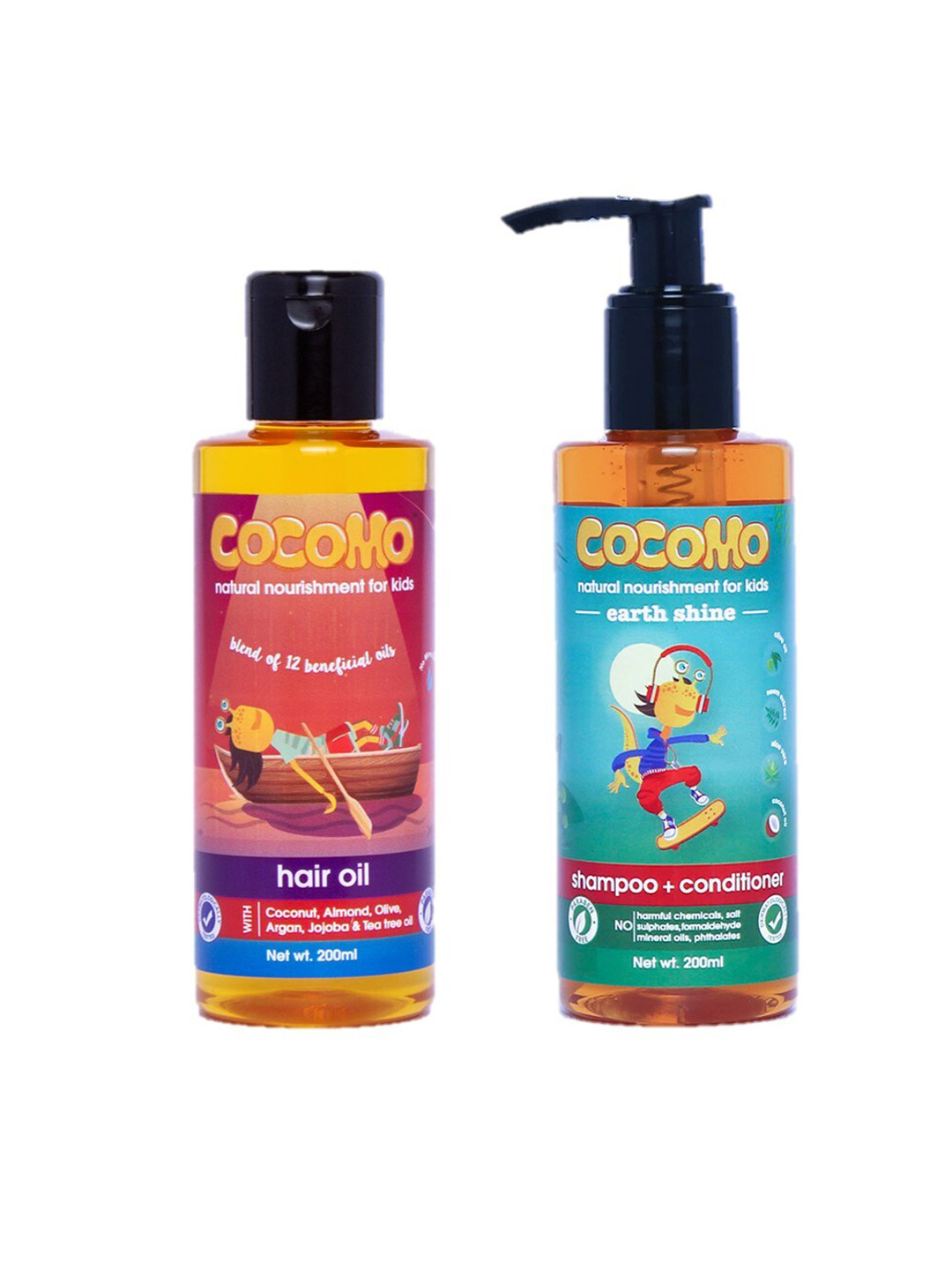 Buy COCOMO Kids Sustainable Set Of Hair Oil With Coconut & Earth Shine ...