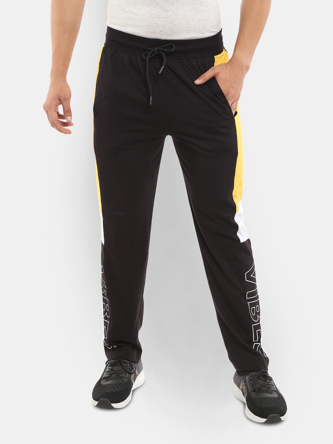 Buy V Mart Men Black Solid Cotton Track Pants - Track Pants for Men ...