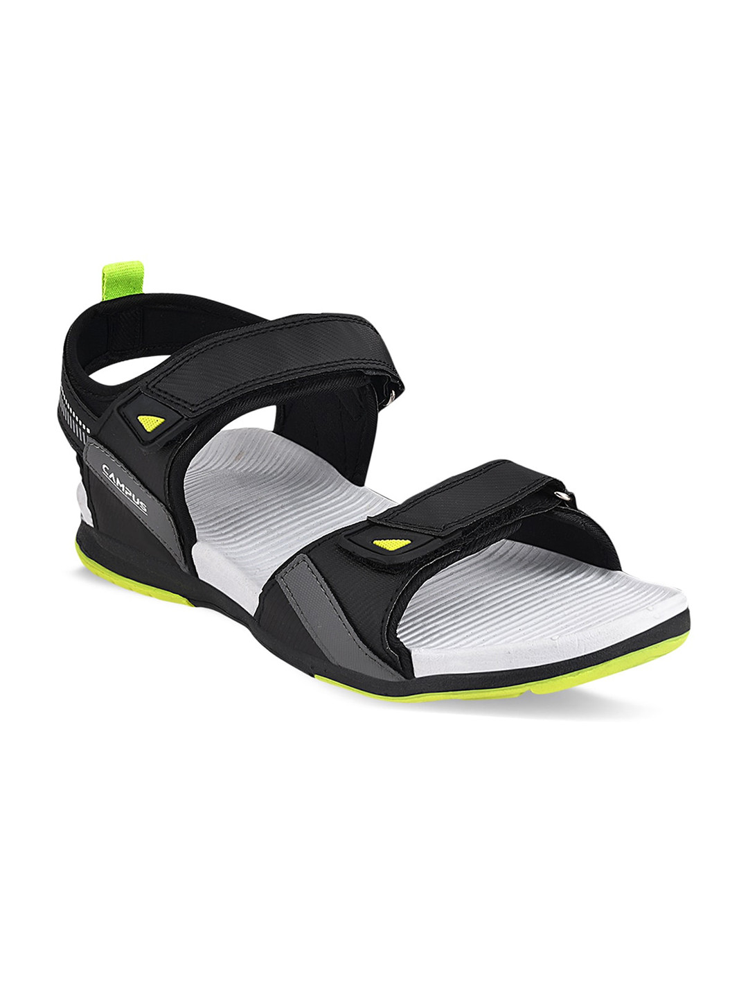 Buy Campus Men Black Solid Sports Sandals - Sports Sandals for Men ...