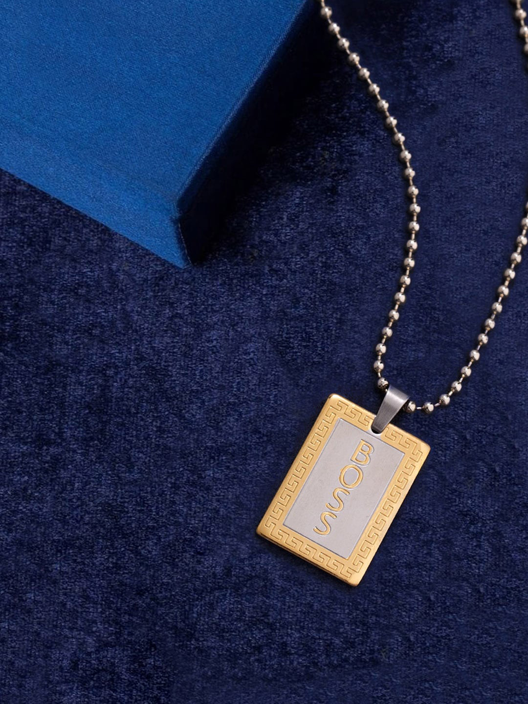 Buy Dare By Voylla Gold Plated & Silver Plated Boss Pendant With Chain ...