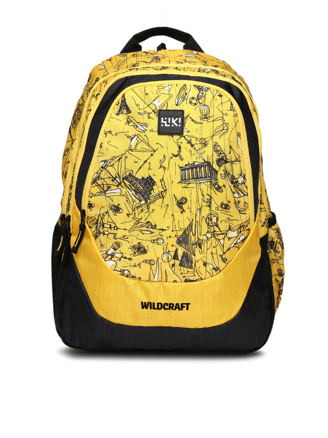 Buy Wildcraft Unisex Yellow & Black Wiki 4 Doodle 2 Printed Backpack ...