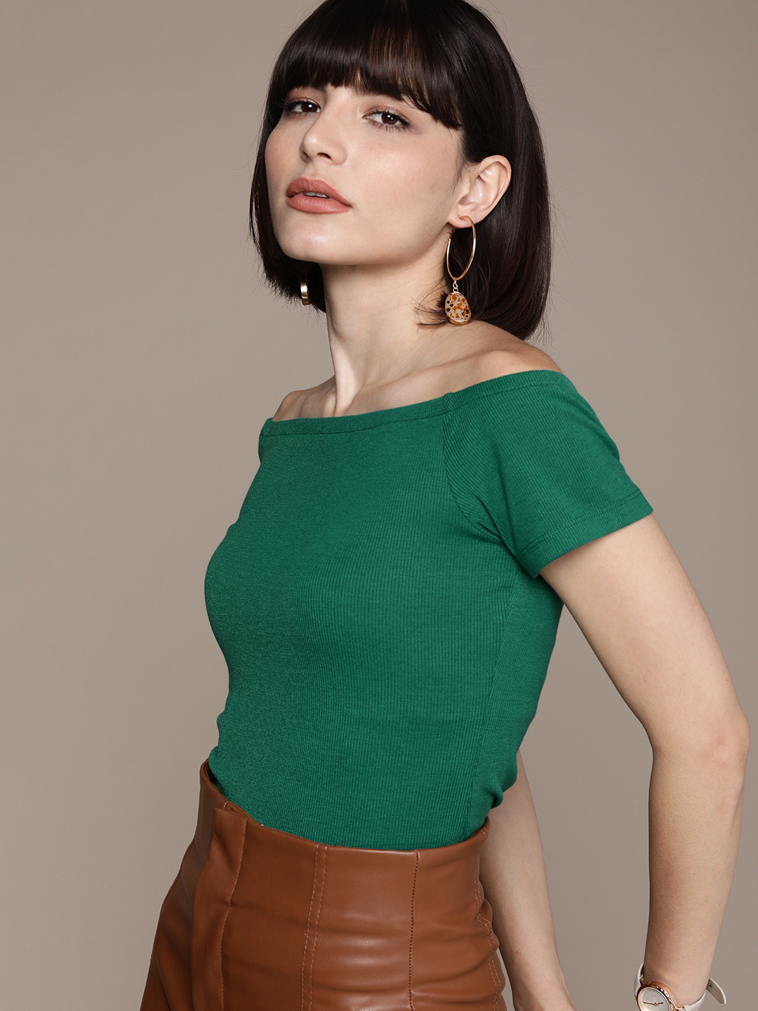 Buy Bebe Women Aventurine Essential Self Design Top - Tops for Women ...