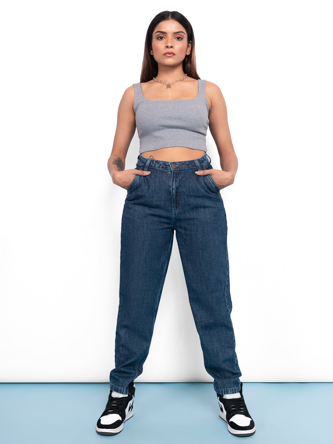 Buy FREAKINS Women Stunning Blue High Rise Straight Fit Jeans - Jeans ...