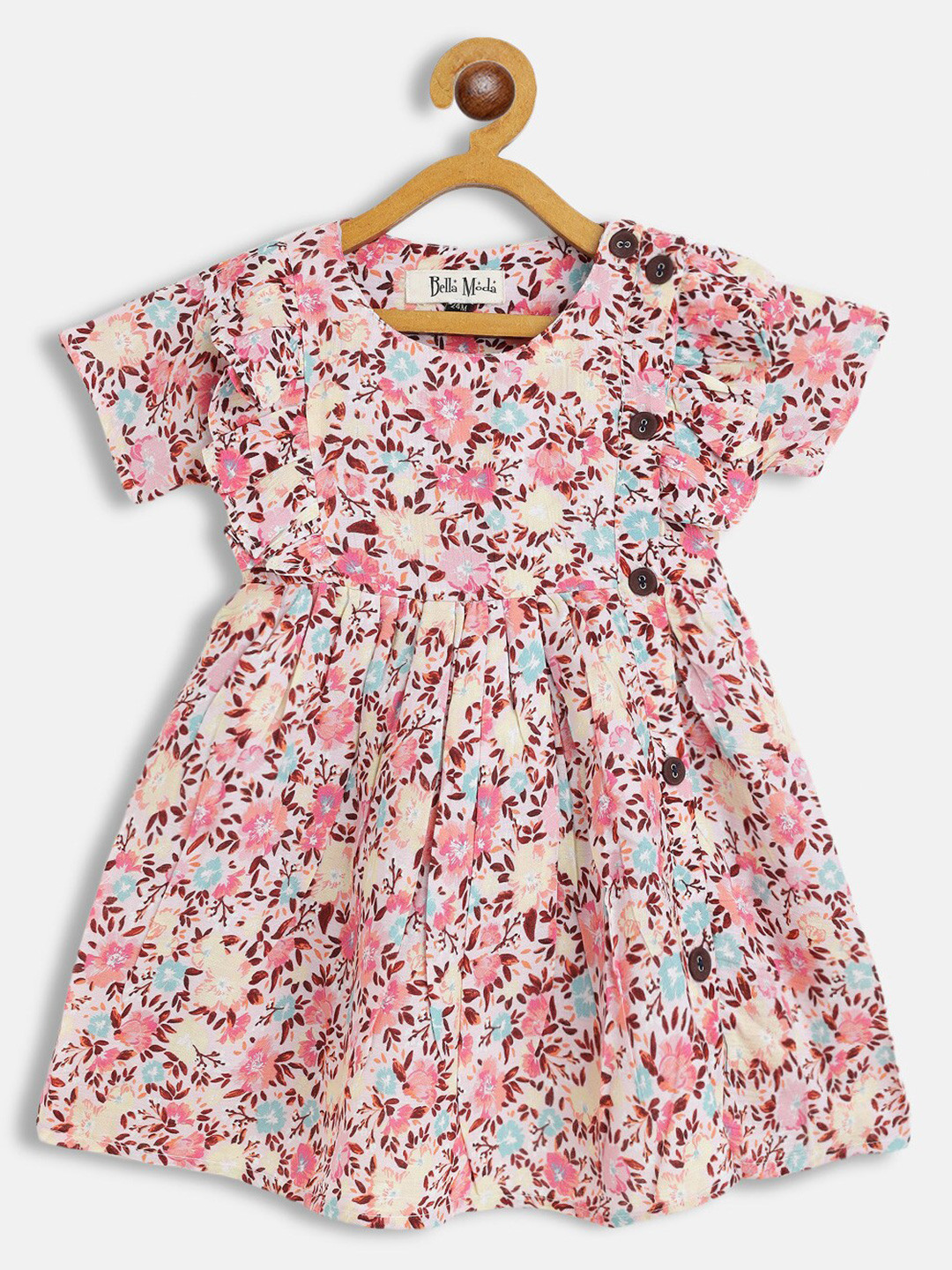 Buy Bella Moda Peach Coloured Floral Dress - Dresses for Girls 17651614 ...