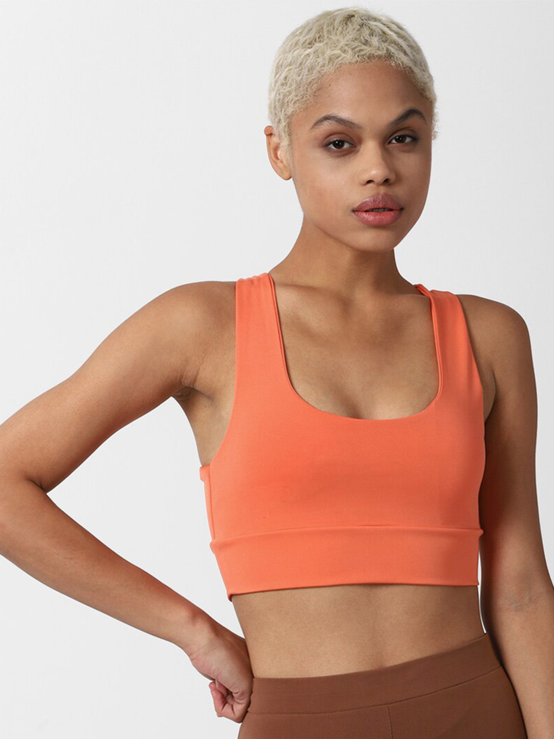 Buy FOREVER 21 Women Solid Orange Active Bra - Bra for Women 17652970 ...