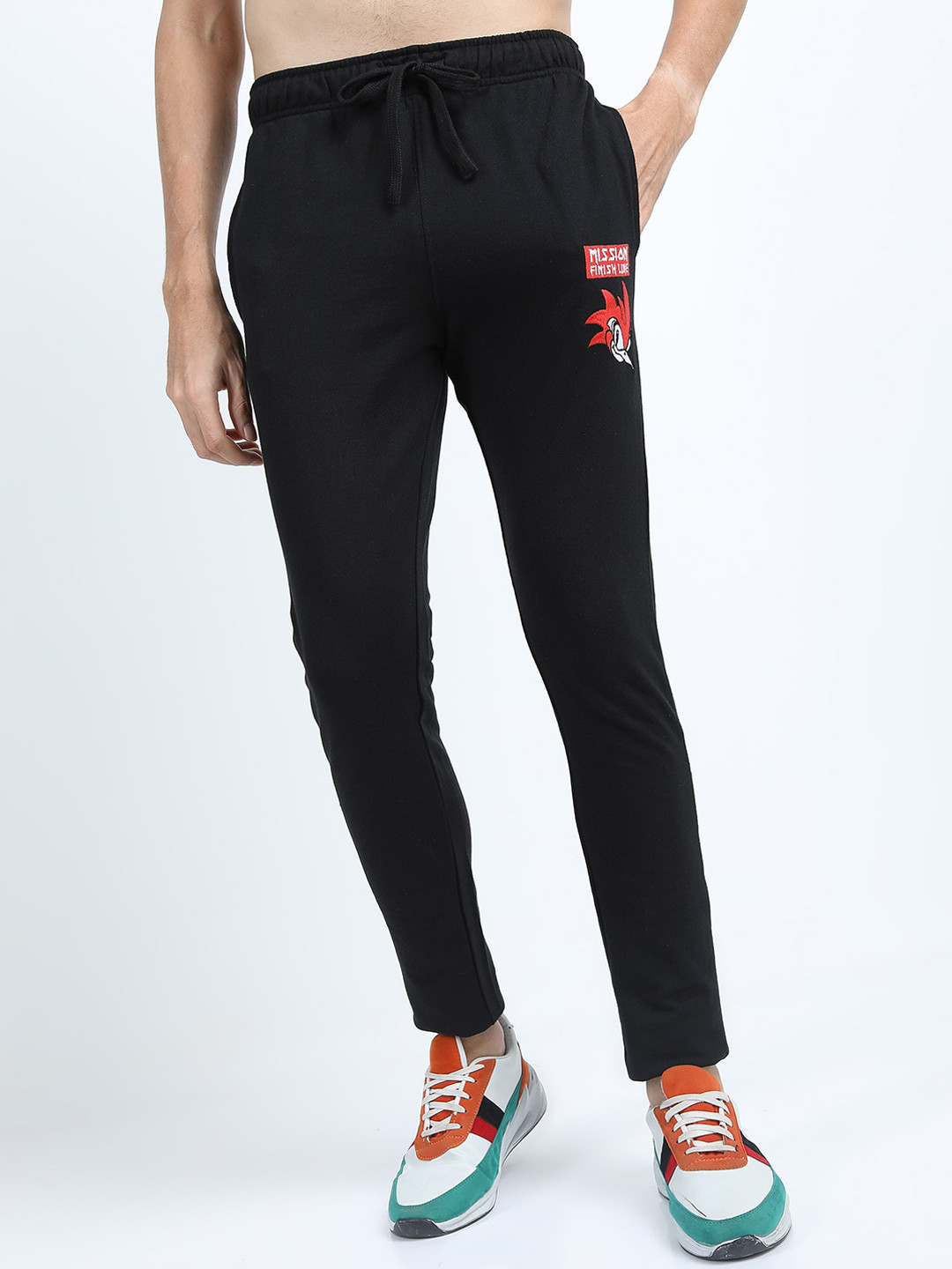 Buy HIGHLANDER Men Black Solid Slim Fit Track Pants - Track Pants for ...
