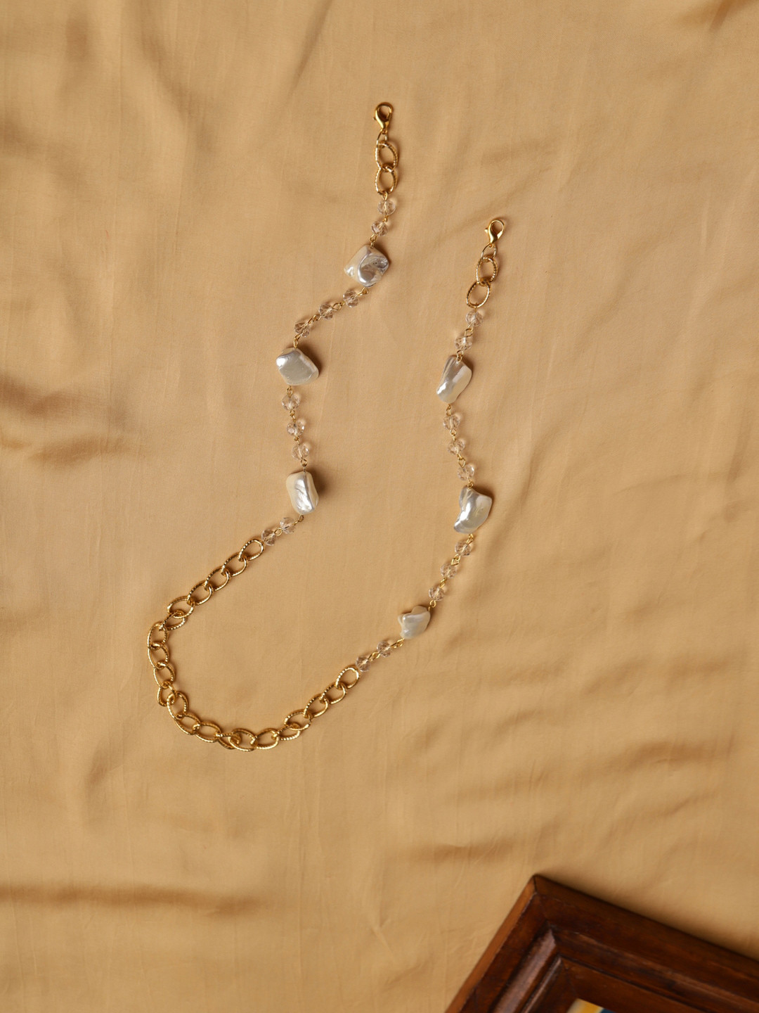 Buy Ruby Raang Gold Toned Embellished Mask Chain - Mask Chains for ...