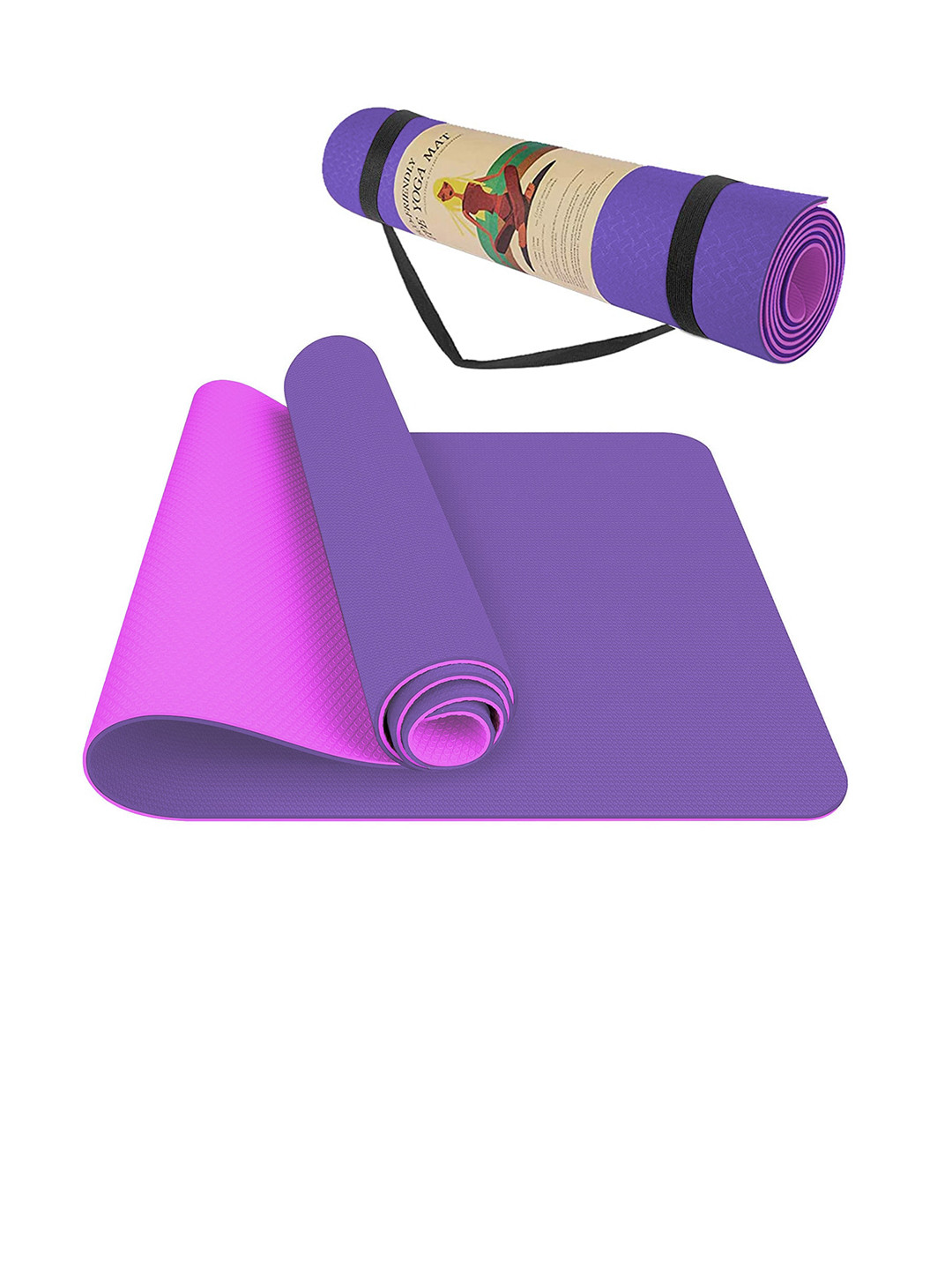 Buy Sasimo Pink & Purple Solid Anti Slip Yoga Mat - Yoga Mats for ...