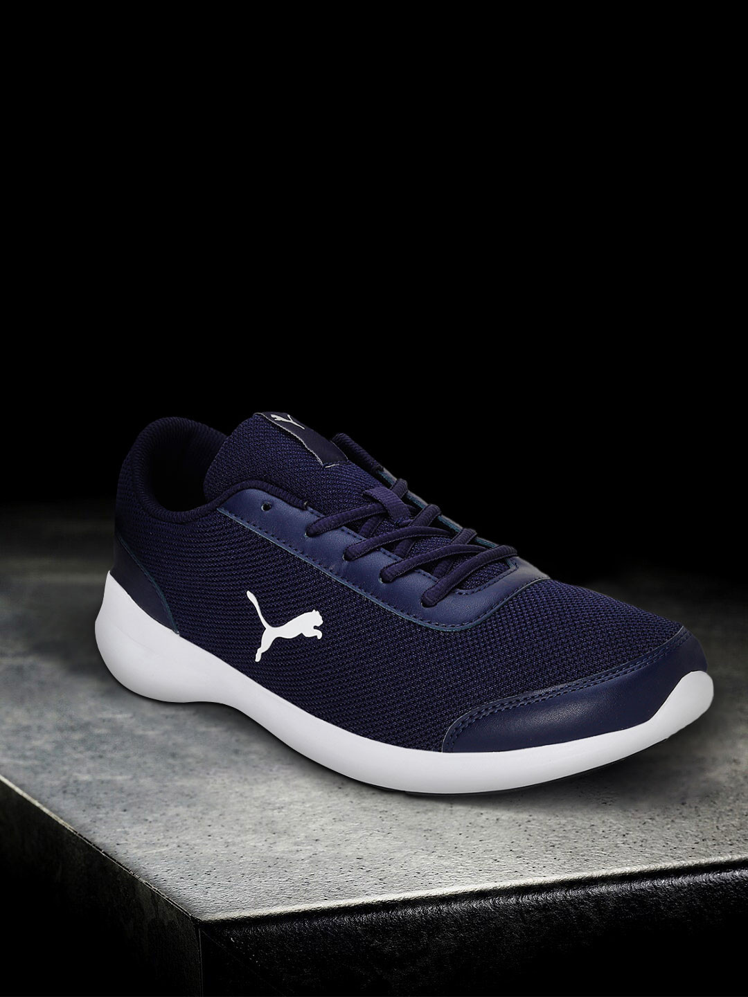 Buy Puma Men Navy Blue Woven Design Forza Running Shoes - Sports Shoes ...