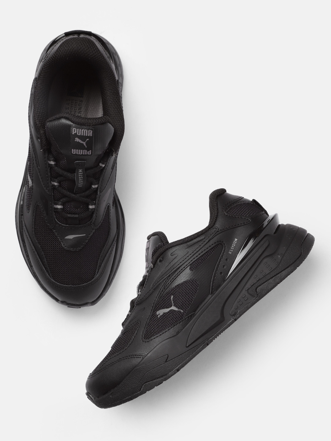 Buy Puma Unisex Black Leather Sneakers - Casual Shoes for Unisex ...