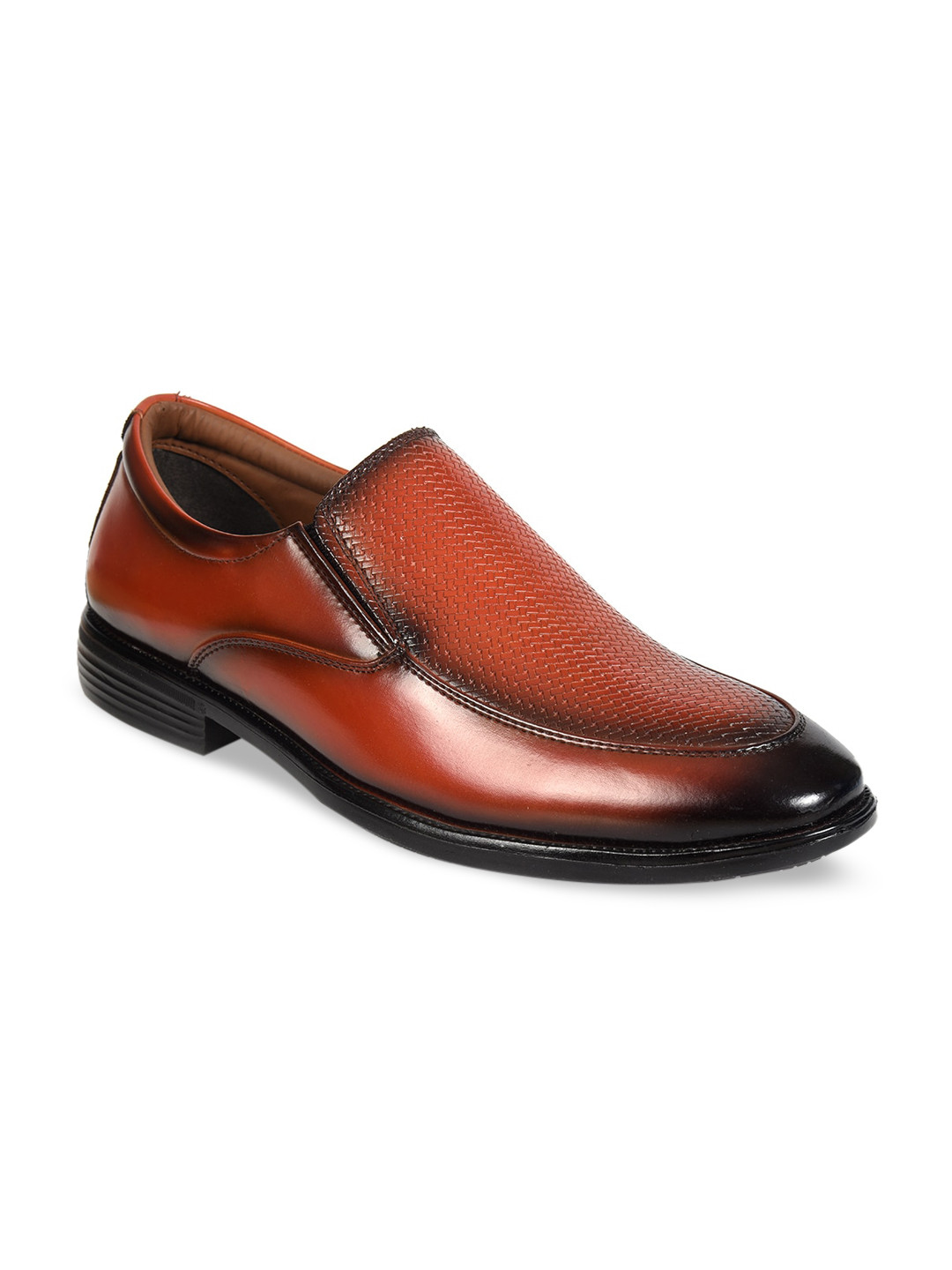 Buy Ajanta Men Brown Solid Formal Slip Ons - Formal Shoes for Men ...