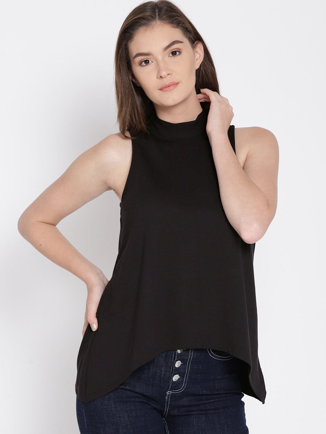 Buy ELLE Women Black Solid A Line Top - Tops for Women 1766975 | Myntra