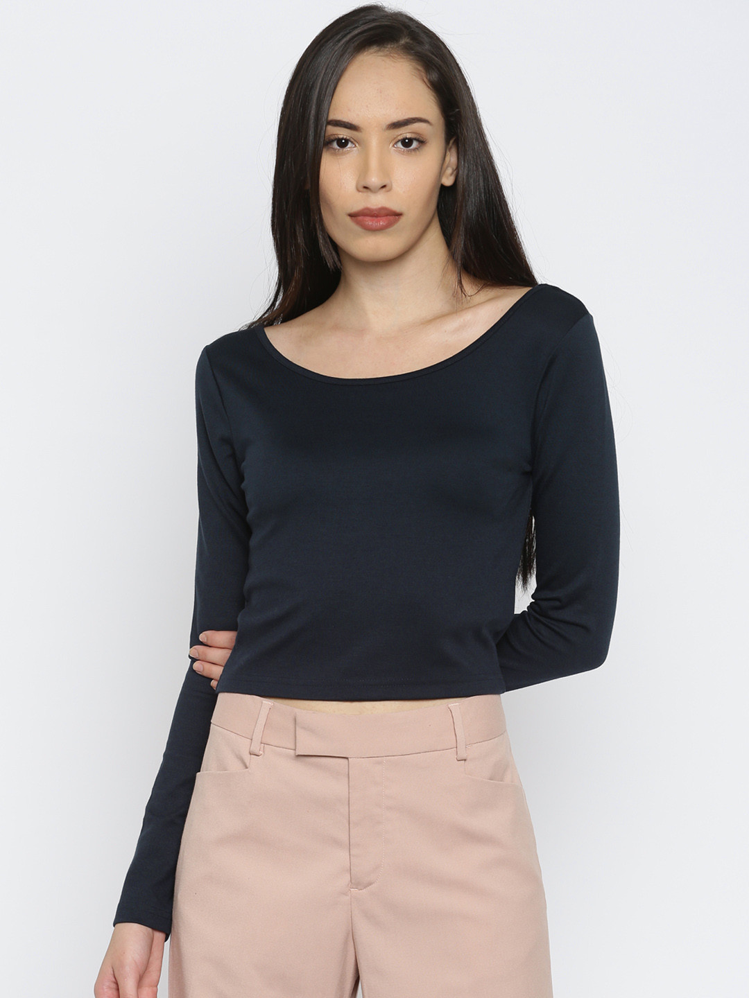 Buy ONLY Women Navy Solid Top - Tops for Women 1766999 | Myntra
